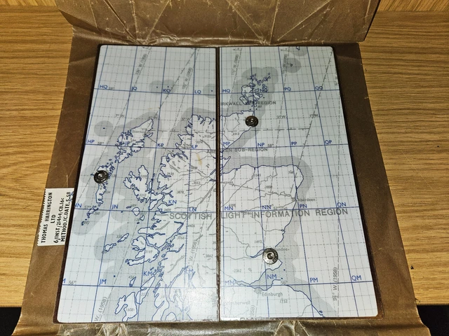 POST WW2 1950'S RAF Aircrew Pilots knee plotter Northern Scotland map ...