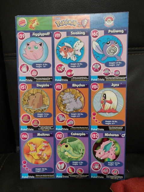 POKEMON THE FIRST Movie Burger King Card Whole Sheet $9.99 - PicClick