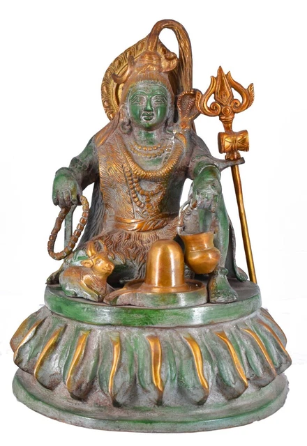 WHITEWHALE LORD SHIVA Statue en laiton Idole Sculpture Dieu hindou Shiv Figurine EUR 319,60 ...