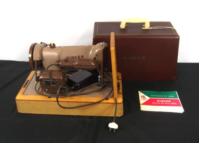 RARE VINTAGE SINGER 185K Sewing Machine & Case BZK12-12 Motor #W3 £19. ...