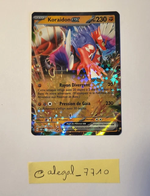 CARTE POKÉMON KORAIDON EX 124/197 EV3 Flammes Obsidiennes FR neuve EUR ...