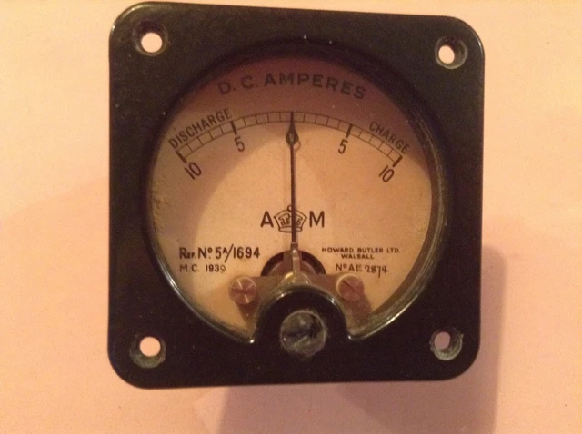 WW2 RAF AMMETER AM & Crown Ref 5U/1694 Dated 1939 possibly early ...