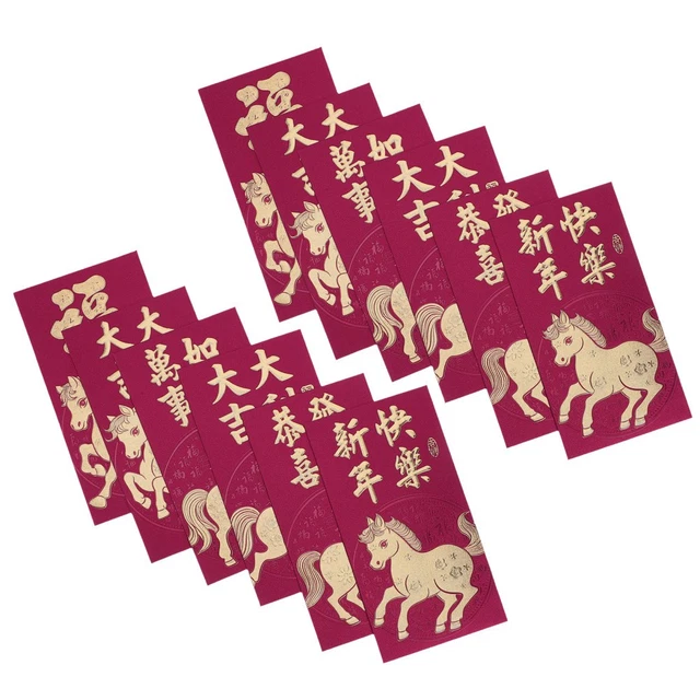 60 PCS 2026 Horse Red Envelopes Chinese New Year Lucky Money Cash Paper ...