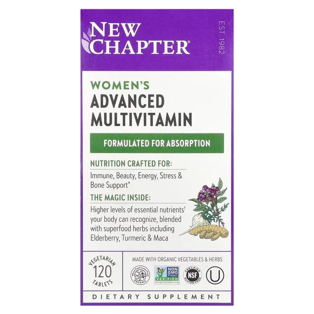 NEW CHAPTER, WOMEN'S Advanced Multivitamin, 120 Tablets, Expiry:02/2027 ...