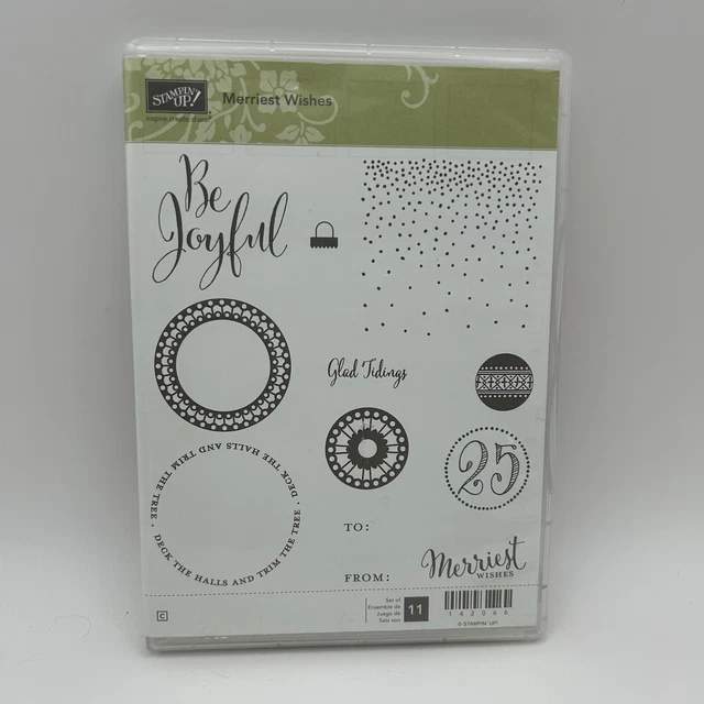 STAMPIN UP MERRIEST Wishes 1420666 Rubber Stamp Set Of 11 & Merry Tags ...