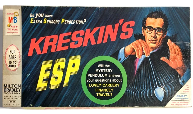 VINTAGE 1966 KRESKIN’S ESP Game Milton Bradley Fortune Telling Psychic ...