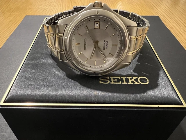VINTAGE 1980S SEIKO Titanium 7N42-8A90 Sapphire WR100M Men's Quartz ...