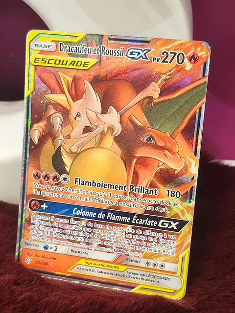CARTE POKÉMON DRACAUFEU Et Roussil GX 270PV 22/236 EUR 34,50 - PicClick FR