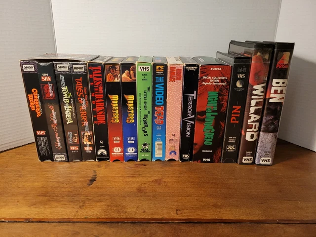 15 VINTAGE HORROR VHS Tapes 1987 The Video Dead, 1988 Brain Damage ...