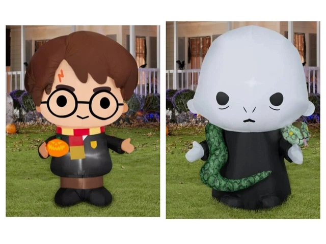 GEMMY HARRY POTTER& Lord Voldemort LED Airblown Inflatable 4.5 ft ...
