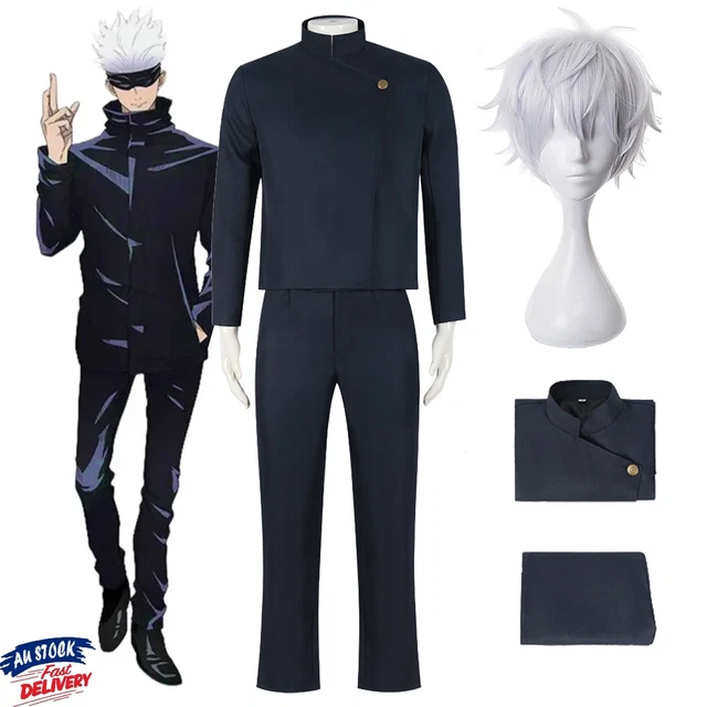 JUJUTSU KAISEN SATORU Gojo Cosplay Costume Wig School Uniform Book Week ...