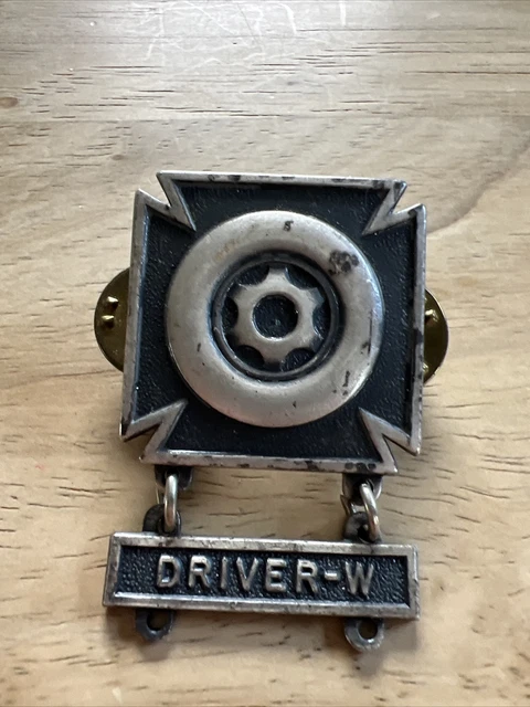 WWII US ARMY Driver Qualification Bar Wheeled Vehicle Sterling Bar Pin ...