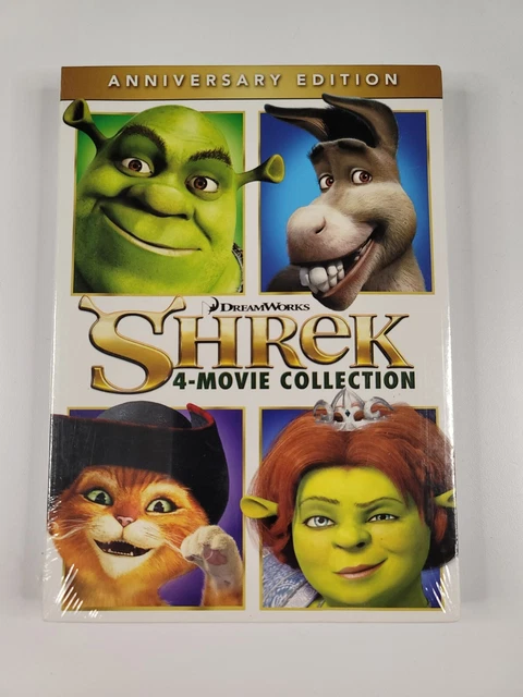 SHREK: 4 MOVIE Collection Anniversary Edition (DVD 4-Disc 2018) w ...