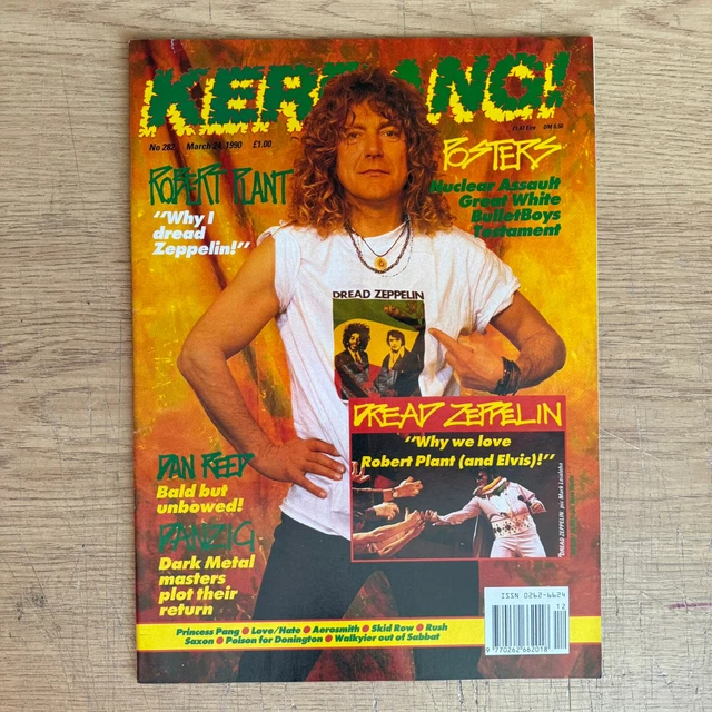 KERRANG MAGAZINE ISSUE 282 Robert Plant Danzig Dan Reed Dread Zeppelin ...