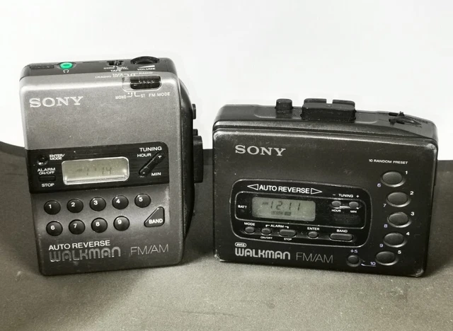 LOT 2 WALKMAN SONY radio + cassette auto-reverse années 90 EUR 12,00 ...