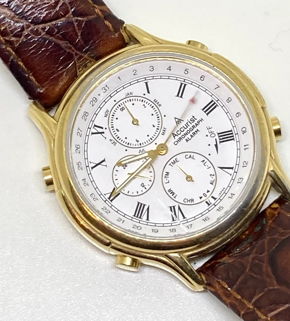VINTAGE MENS ACCURIST Chronograph Alarm Watch £73.52 - PicClick UK