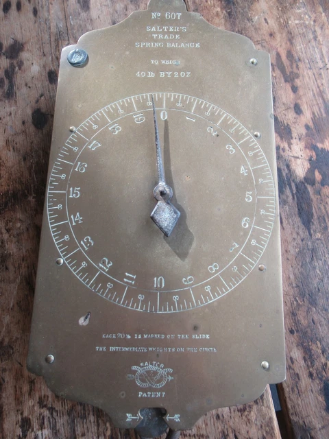 ANTIQUE SALTER NO. 60T Trade Spring Balance Scale - Kitchenalia, Brass ...