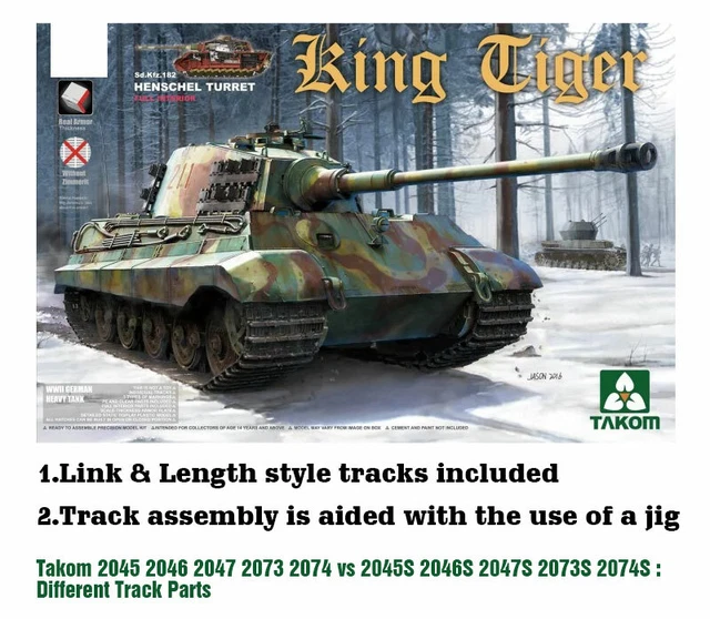 TAKOM 1/35 2047 Sd.Kfz.182 King Tiger Henschel tourelle avec zimmerit ...