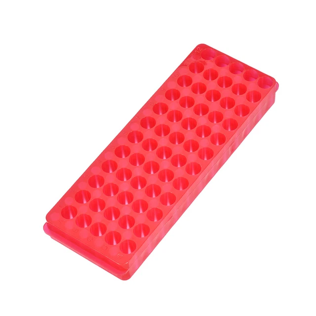 TEST TUBE RACK Double Panel 60 Hole Centrifuge Tube Freezing Holder Red ...
