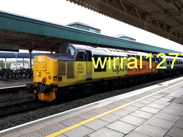 6X4 COLOUR RAILWAY photograph Class 37 37421 at Cardiff Central £1.00 ...