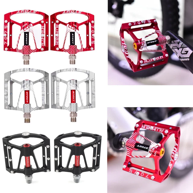 3 BEARING STOUT MTB BMX Road Bike High Performance Plat Pedal Alloy 7075 CNC $56.74 - PicClick AU