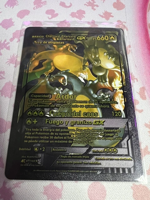 CARTA POKÈMON FAN-ART: Charizard, Charizard & Charizard [GX] - BLACK ...