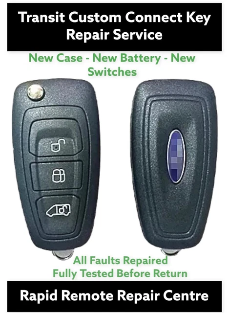 FORD TRANSIT CUSTOM MK8 2013 - 2020 Key Fob Repair Fix Case Battery ...