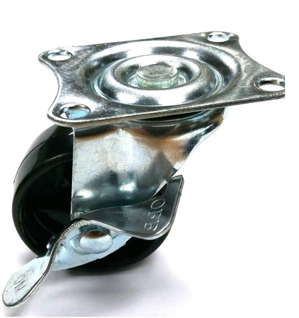 NEUF 50 X avec Frein Roulettes Pivotantes Polypropylène Plaque Fix 50mm ...