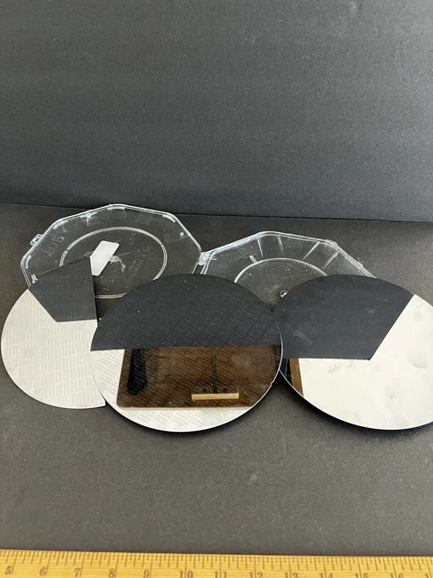 2 1/2 UNUSED Blank Silicon wafer Discs - 8 Inches with Fluoroware case ...