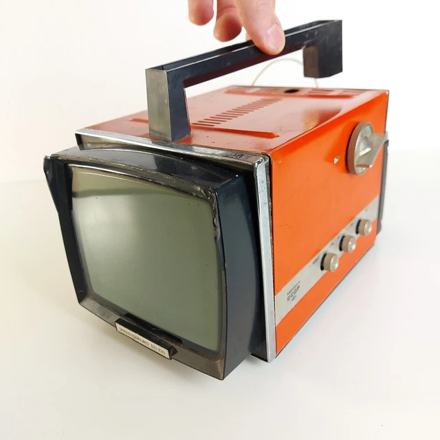 VINTAGE MINI CRT Tv Retro Television Space Age Design USSR 1970s Red ...