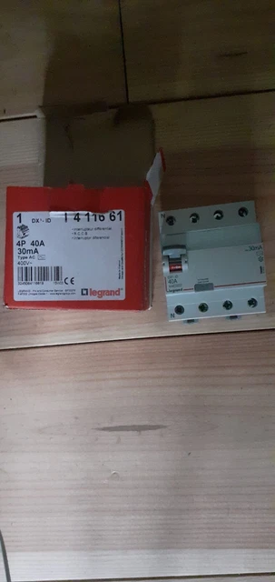 LEGRAND INTÉRRUPTEUR DIFFÉRENTIEL 4 phases 40A 30ma type AC 400 V REF 14161 EUR 50,00 - PicClick FR