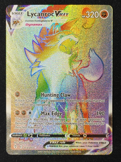 POKEMON EVOLVING SKIES Lycanroc Vmax Rainbow Full Art Near Mint 213/203 ...