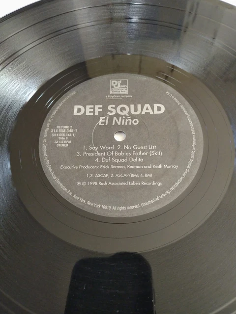 DEF SQUAD EL Nino 2LP Album Hip-Hop Rap Def Jam 314558343, 1998 1st ...