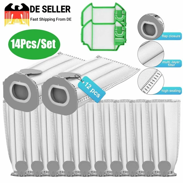 12PACK VK7 STAUBSAUGERBEUTEL 2x Filter für Vorwerk Kobold Premium ...