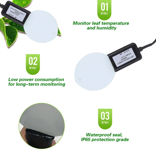 RS485 LEAF SURFACE Temperature Humidity Sensor Leaf Surface Moisture Sensor H TT $130.71 ...