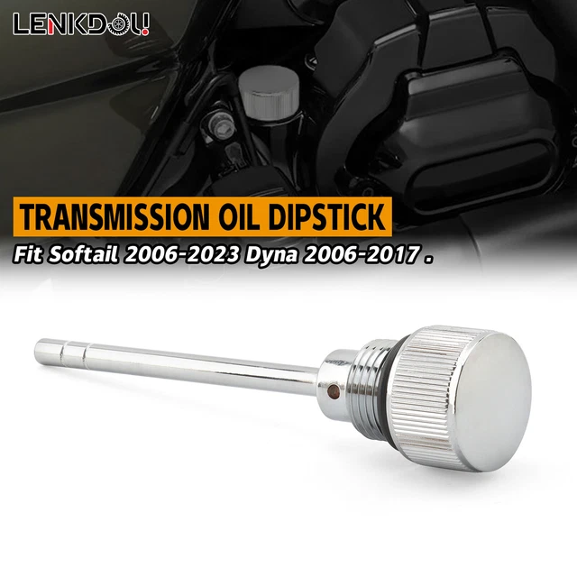 CHROME TRANSMISSION DIPSTICK Oil Fill Plug For Harley 07-21 Softail 06 ...