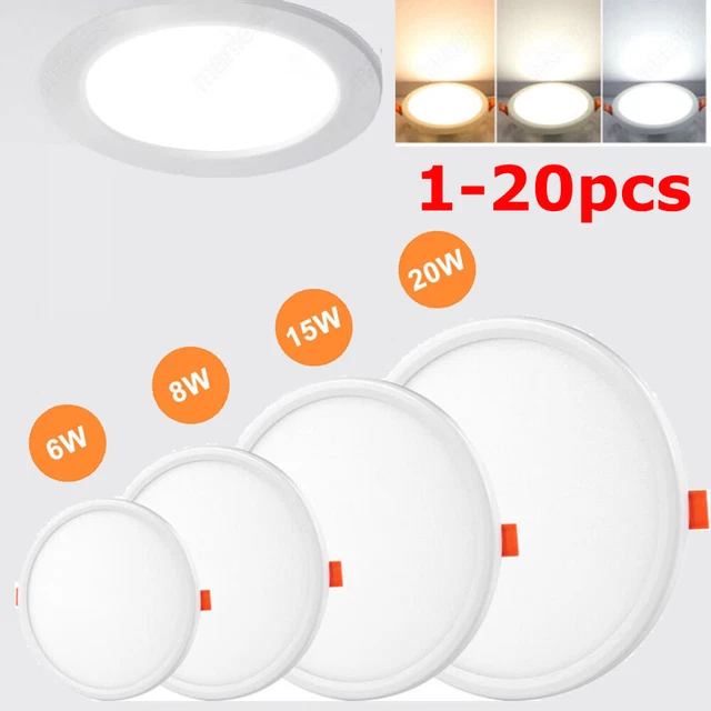 6W-20W LED RECESSED Light Panel Ceiling Down Light Ultra Slim Round ...