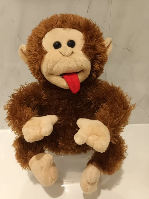 MONKEY CHEEKY FUNNY Face Electronic Soft Plush Toy Moving Arms And ...