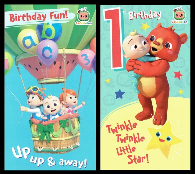 BIGLIETTO DI COMPLEANNO COCOMELON Biglietti Ufficiali Scelta di Open o ...