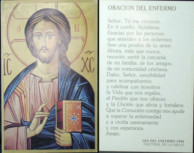 OLD BLESSED PRAYER Of The Sick Holy Card 1994 Andachtsbild Santini ...