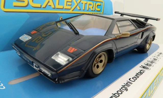 SCALEXTRIC C4411 LAMBORGHINI Countach Walter Wolf Blue Gold Slot Car 1: ...