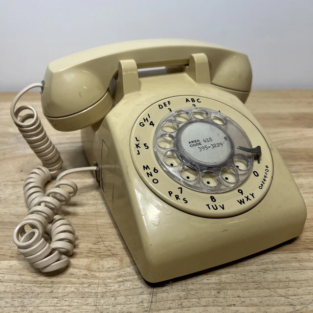 VINTAGE ITT TAN Desktop Rotary Dial Phone Telephone Tan £24.20 ...