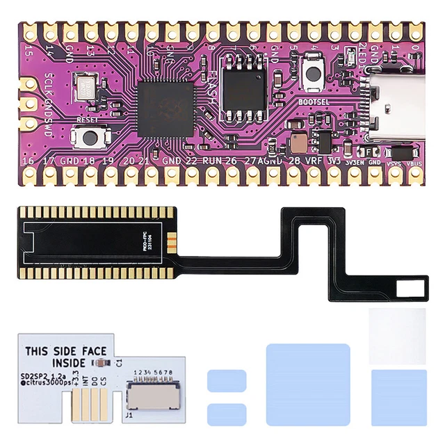 FOR RASPBERRY PI Pico Picoboot FPC Flex with SD2SP2 Adapter GC2SD Card ...