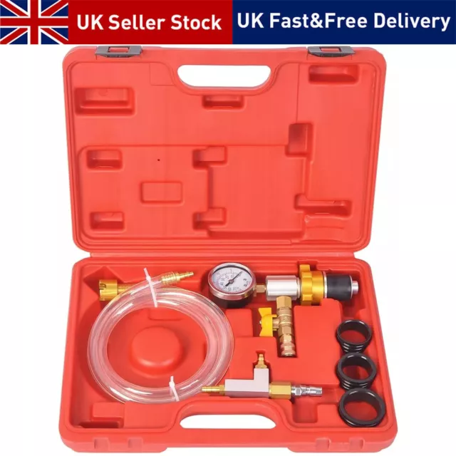 RADIATOR COOLING SYSTEM Vacuum Purge Gauge Tool Coolant Refilling Kit £ ...