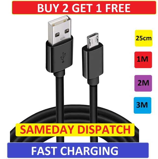 EXTRA LONG CHARGING Cable For Android Phones Micro USB Data Sync ...