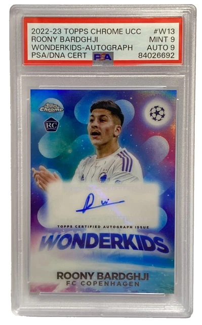 2022-23 TOPPS CHROME UCL - Autographe Roony Bardghji PSA 9 - Copenhague #W13 EUR 90,00 - PicClick FR
