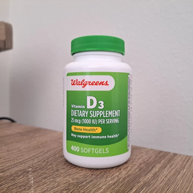WALGREENS VITAMIN D3 25mcg (1000 IU) 400 SOFTGELS £51.97 - PicClick UK