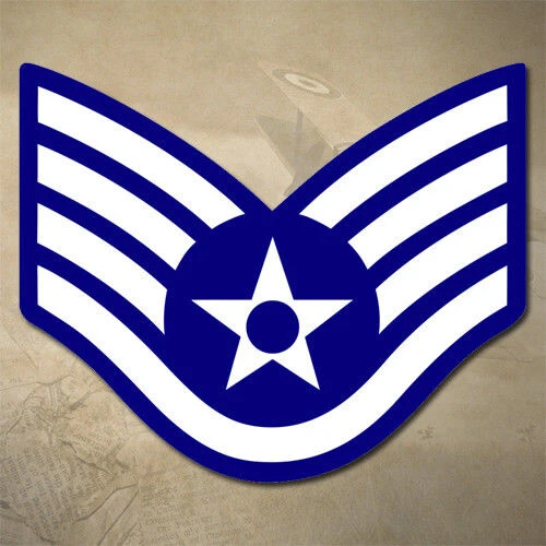 USAF STAFF SERGEANT DECAL STICKER | 3" x 2.5" | E5 | SSGT | AIR FORCE ...