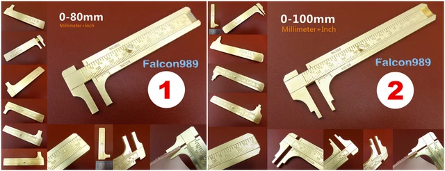 2KIND LEATHERCRAFT PORTABLE Scale Slide Gauge Vernier Caliper Ruler ...