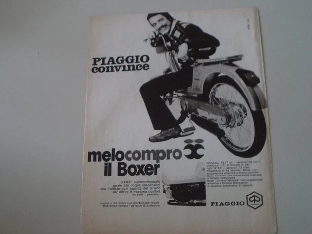 ADVERTISING PUBBLICITÀ -MOTO PIAGGIO BOXER 50 1971- MELOCOMPRO SCOOTER ...
